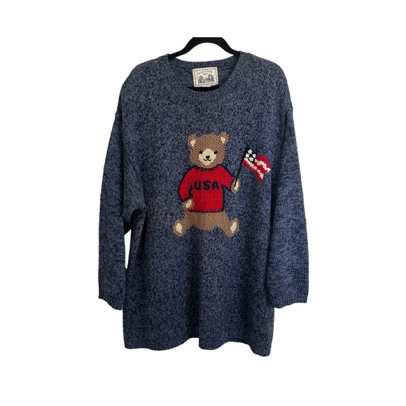 Vintage | Sweaters | Vintage Jacque Koko Blue Knitted Sweater Plus Size ...